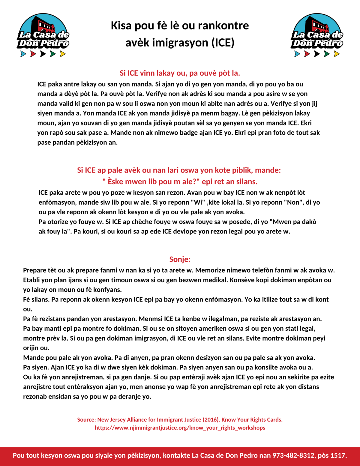 Immigrant Resource Center – La Casa de Don Pedro